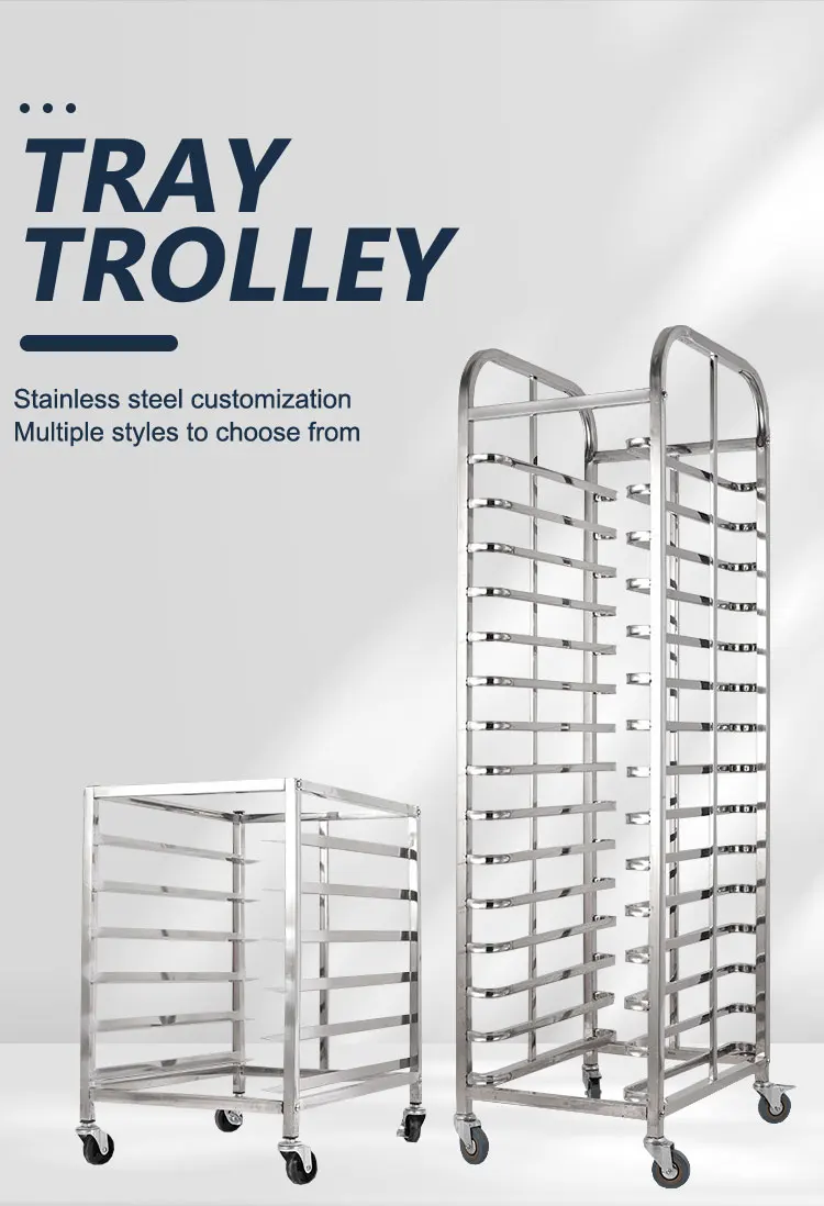 Ss Material Bakery Tray Rack Trolley Bun Pans Thicken Tray Trolley For ...