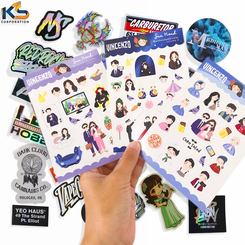 Custom PVC UV Printed Kiss Cut Sheet Stickers-Personalized Diary ...
