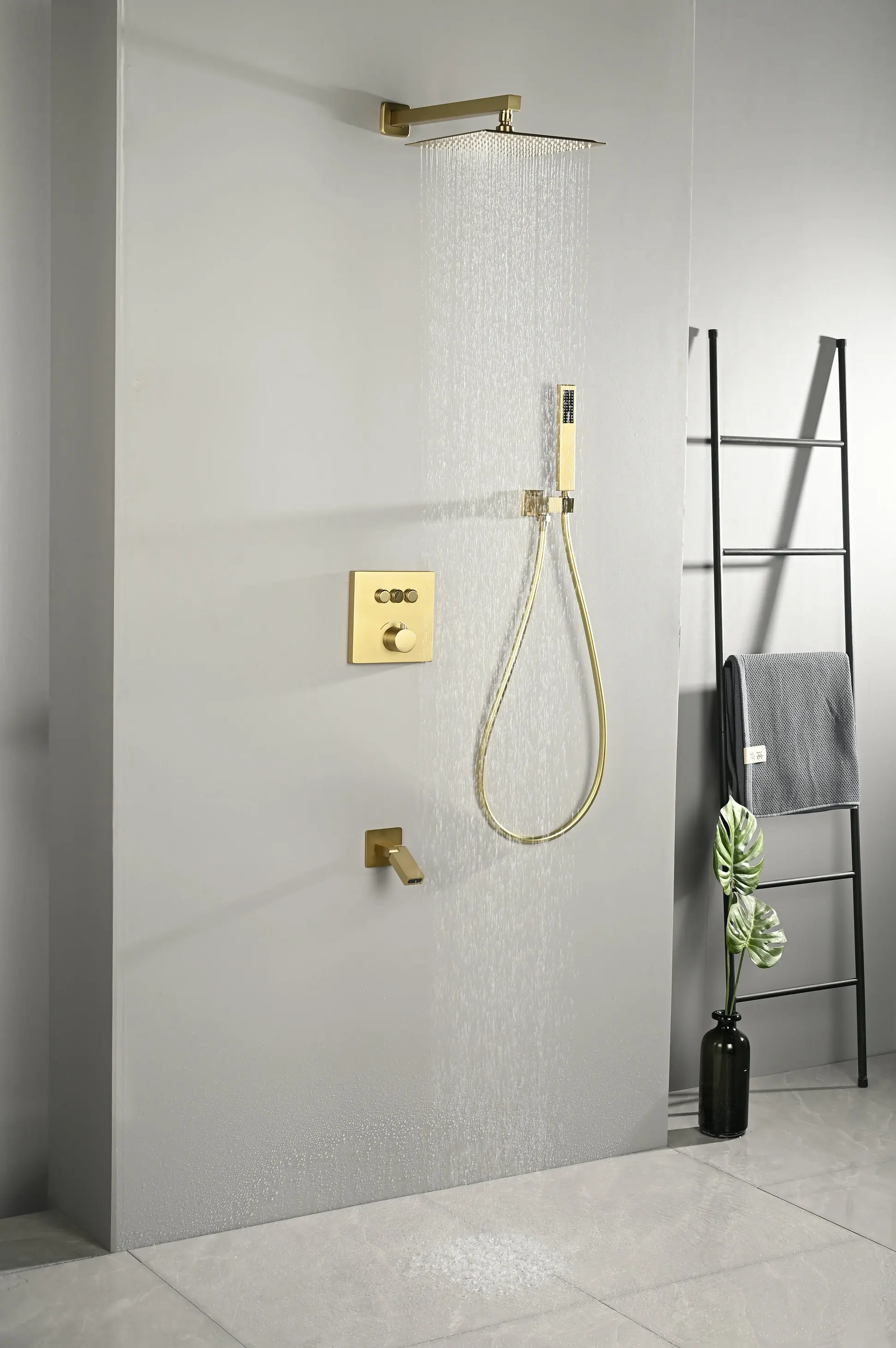Wall Mounted Concealed Shower Set For Bathroom Mixer Shower Brass Hot ...