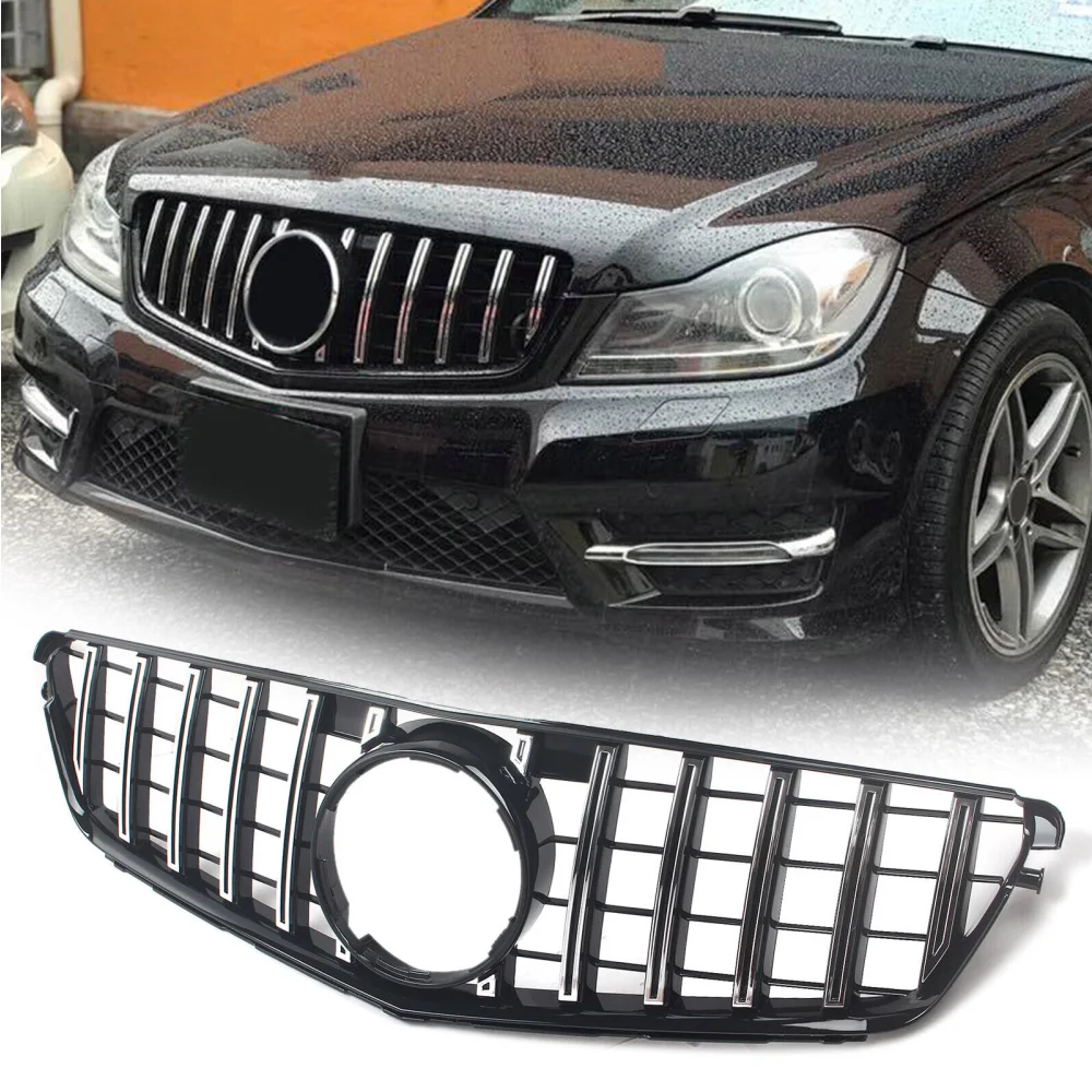 Hot Selling Gtr Style Front Bumper Grill For Mercedes Benz C Class W204 2008-2014 Abs Facelift ...