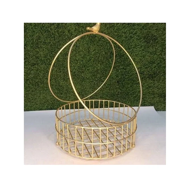 Luxury Wire Hamper Basket With Rose Gold Color For Home Storages Heart ...