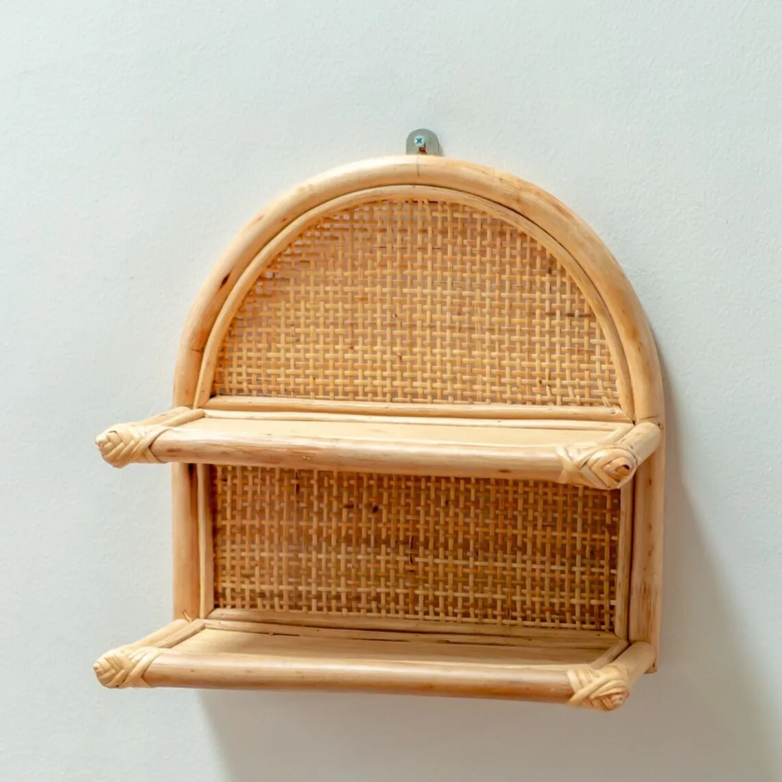 Hot Sale Rattan Shelf Hanger Wall Hanging Indoor Holder Kitchen Decor ...