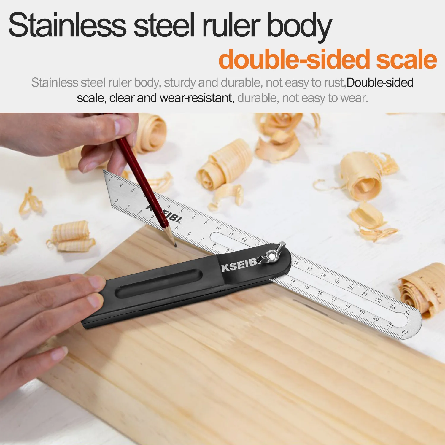 KSEIBI High Quality SLIDING BEVEL RULER 250mm for Measure Depths ...