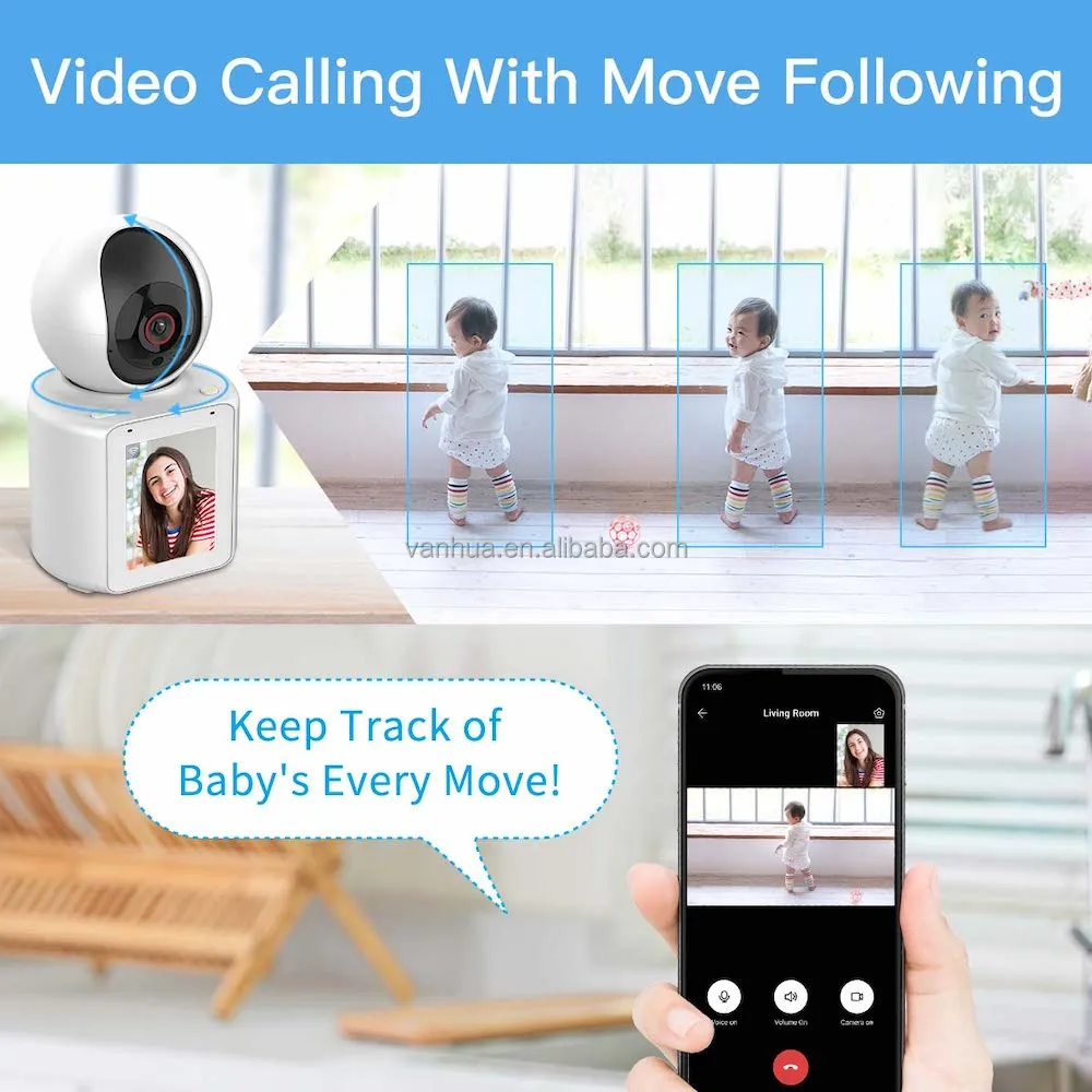 V360 Pro 1080P WiFi PTZ Security Camera with 2.8 Inch Screen, Two-Way ...