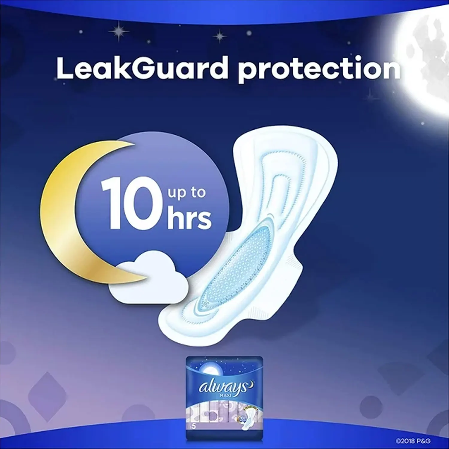 Always Maxi Overnight Pads With Wings,Size 5 - 36 Count Pack For Extra ...