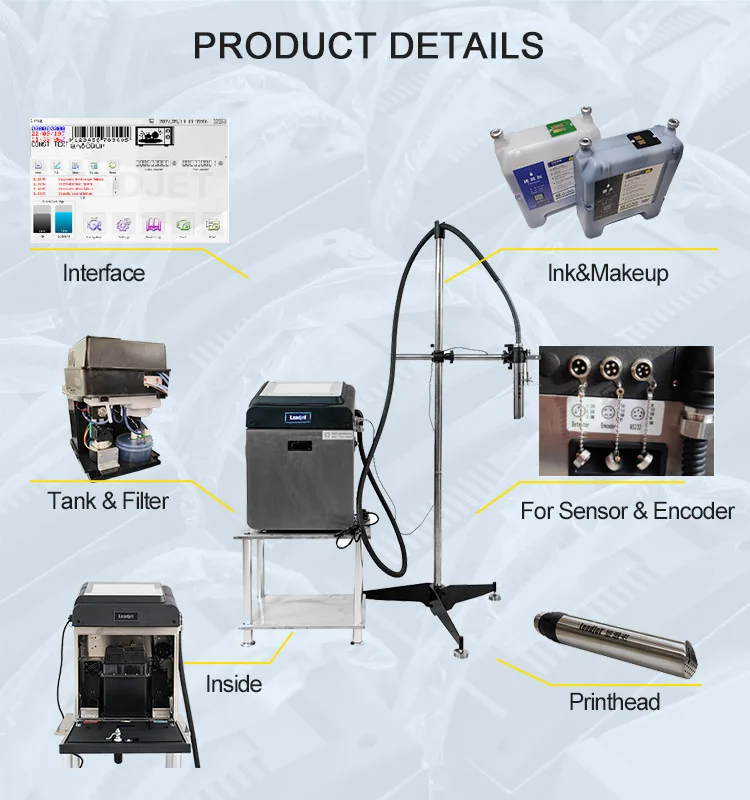 Leadjet V8820 Continuous Inkjet Printer - Multi-Language Expiry Date ...