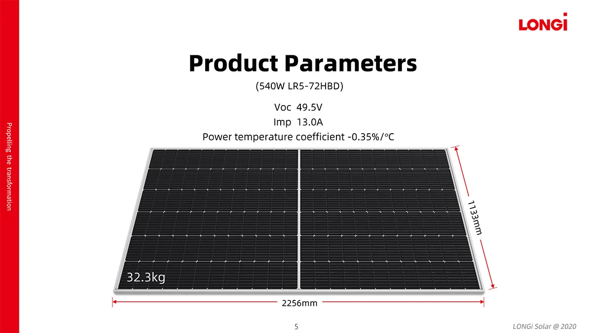 Longi Solar Hi-mo5 Pv Solar Panels Module 525w 530w 535w 540w 545w Lr5 ...