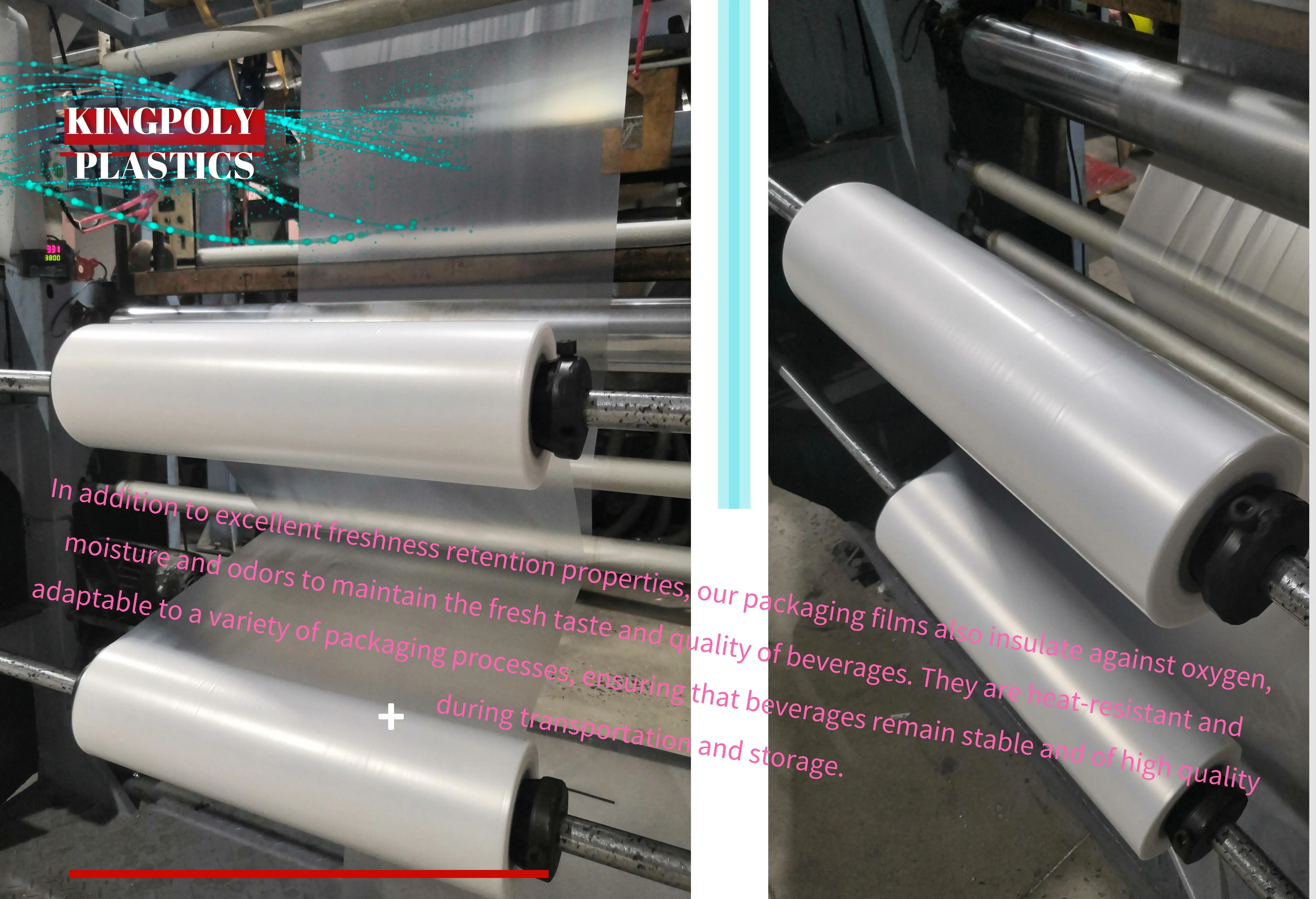 500kgs Laminated Plastic Roll Film for Colorful Printed PPE SOFT Drink ...