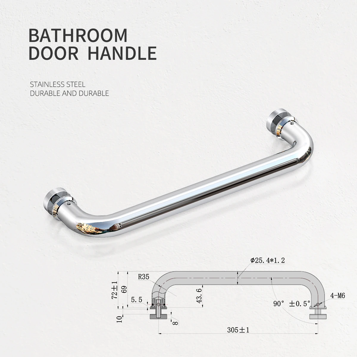 Stainless Steel Office Glass Door and Shower Door Pull Handles Sliding Glass Shower Door Small ...