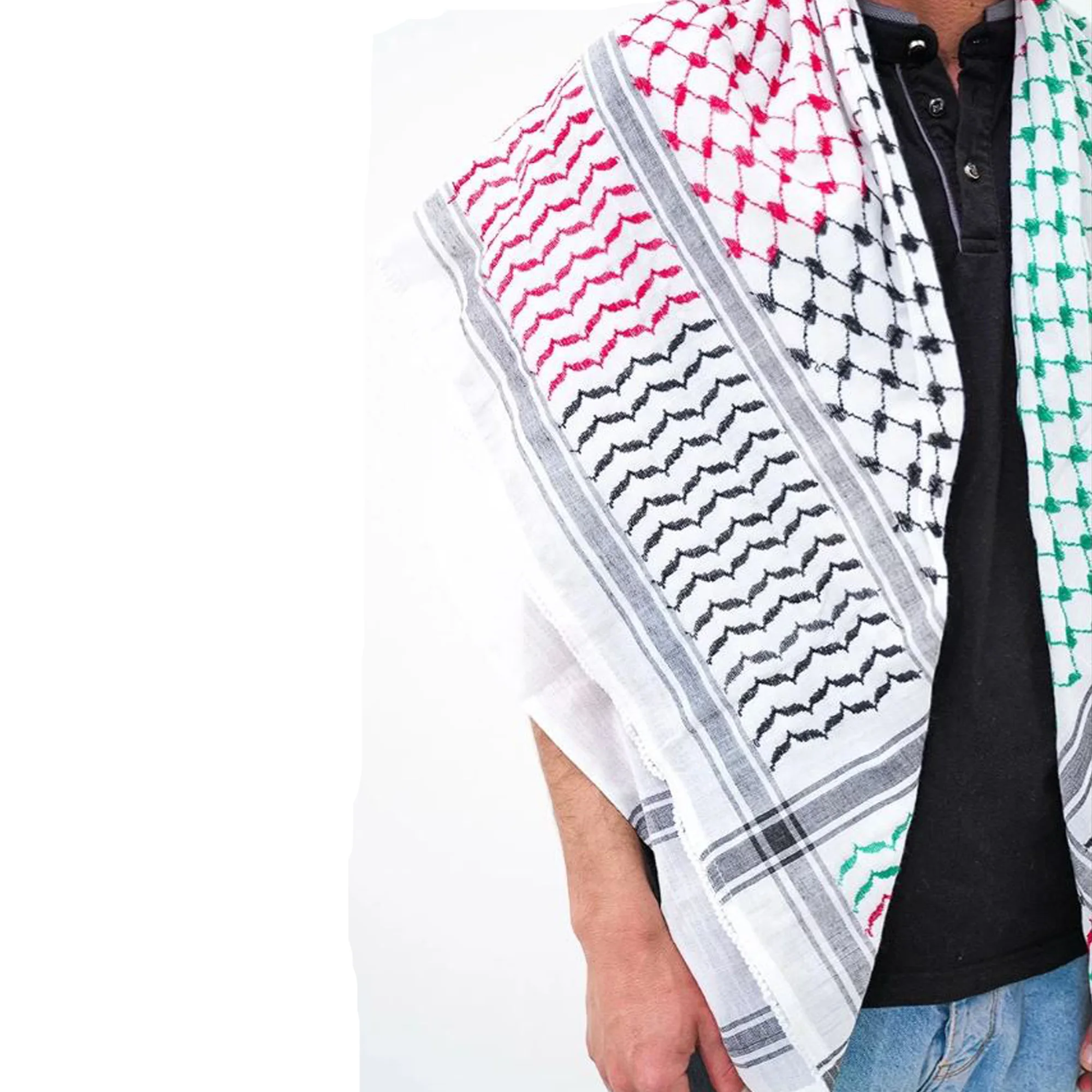Custom Shemagh Desert Keffiyeh Arafat Square Scarf 100% Cotton
