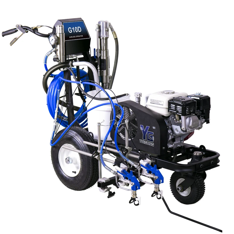 GS18D 9HP two pump two gun cold spray road marking machine road marking ...