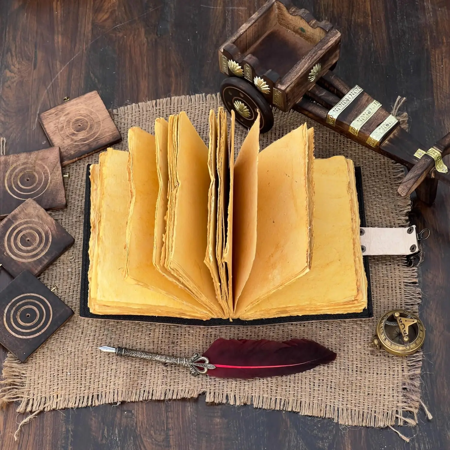 Antique Witchcraft Supplies Wiccan Notebook Journal Crescent Moon ...