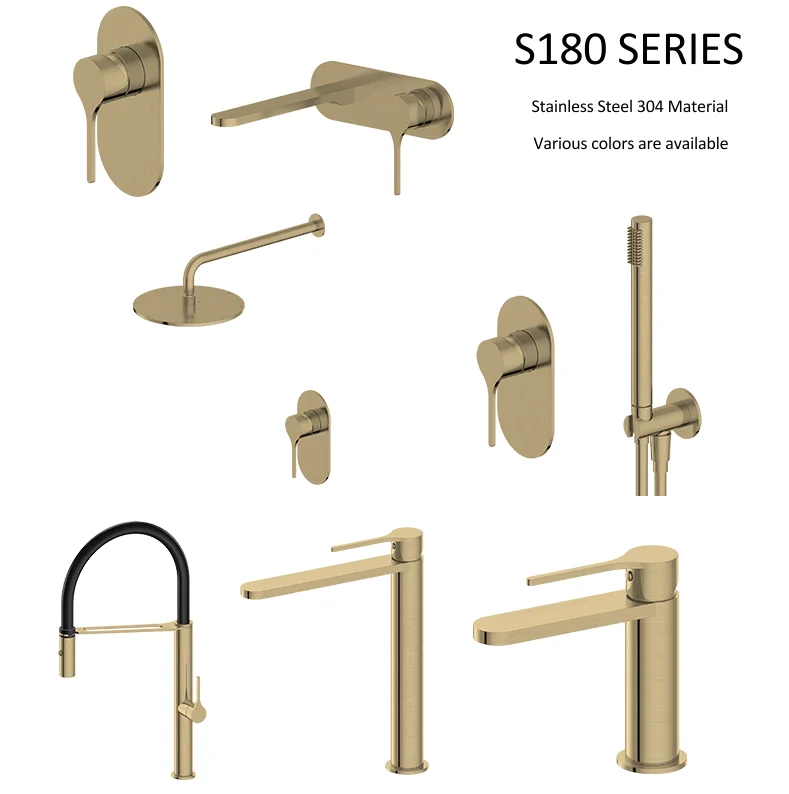 Watermark Stainless Steel Bathroom Wash Faucet Deck Mounted Brushed ...