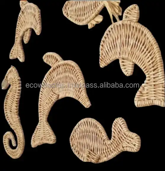 Bulk Price Cute Handmade Eco-friendly Wall Decor Wicker Rattan Dolphin ...