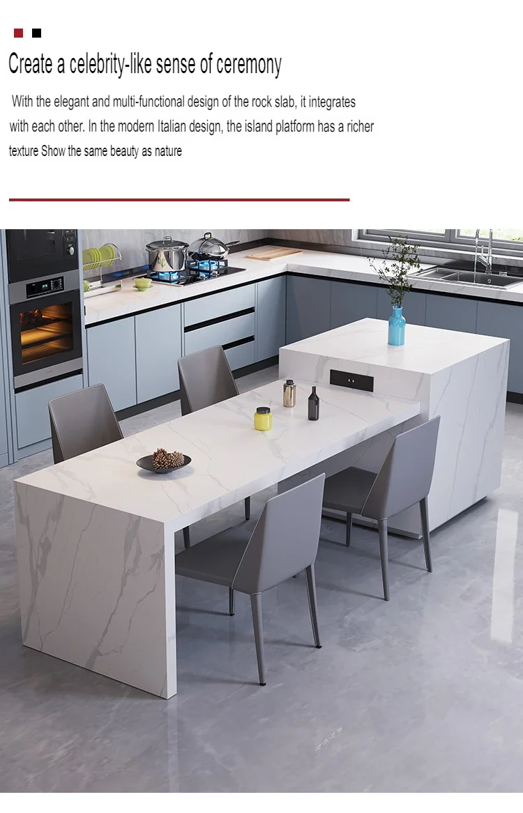 Retractable Slate Island Modern Minimalist Open Kitchen Island Bar ...