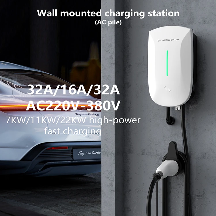 Wallbox 32a Ac Dc Fast Charging Pile Electric 7kw 11kw 22kw Car Type 2 Ev Charger - Buy Home 7kw ...