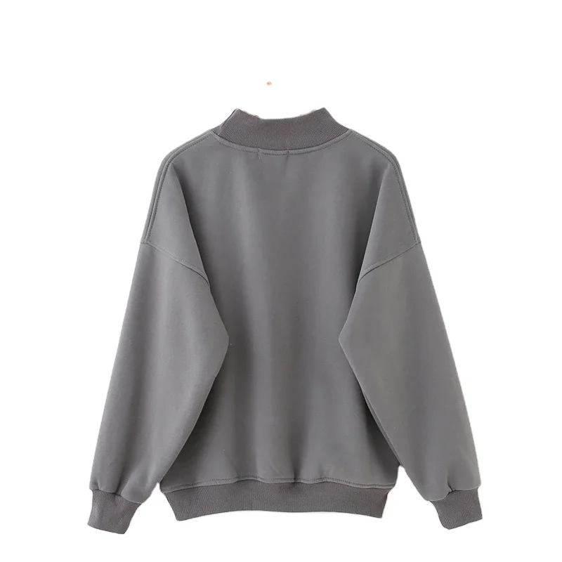 Custom High Collar Fleece And Thickening Mock Neck Sweatshirt Fashion ...