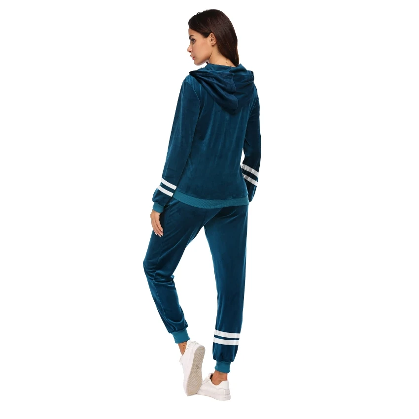High Quality Aoyema Fashion Custom Velour Lady Tracksuit For Women Crop ...