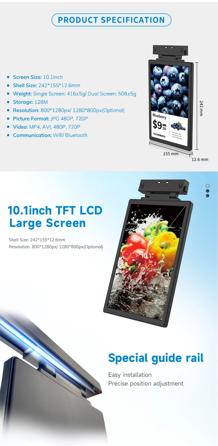 Minew LCD ESL Shopping Mall Advertising Video Player Screen LCD ...
