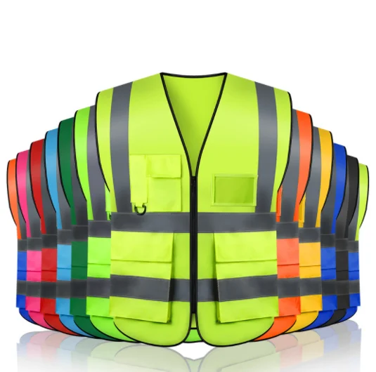 High Visibility Reflective Safety Vest with Multi-pockets