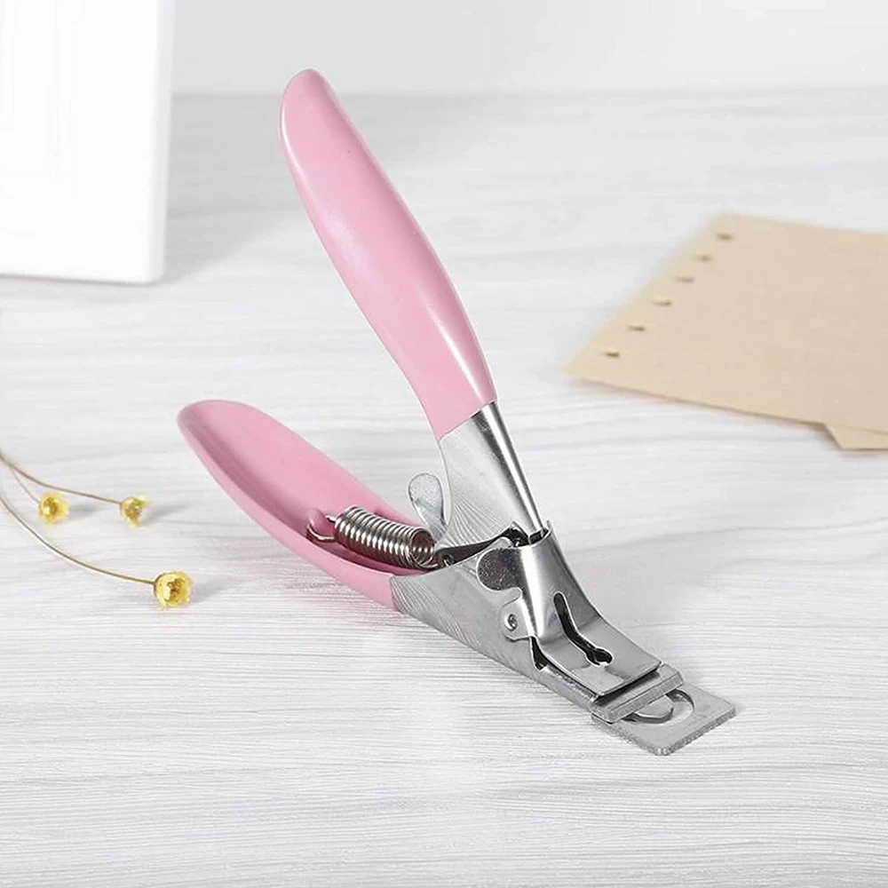 U Shaped French Tip Cutter Nail Extension Edge Cutters Pink Grip Handle ...