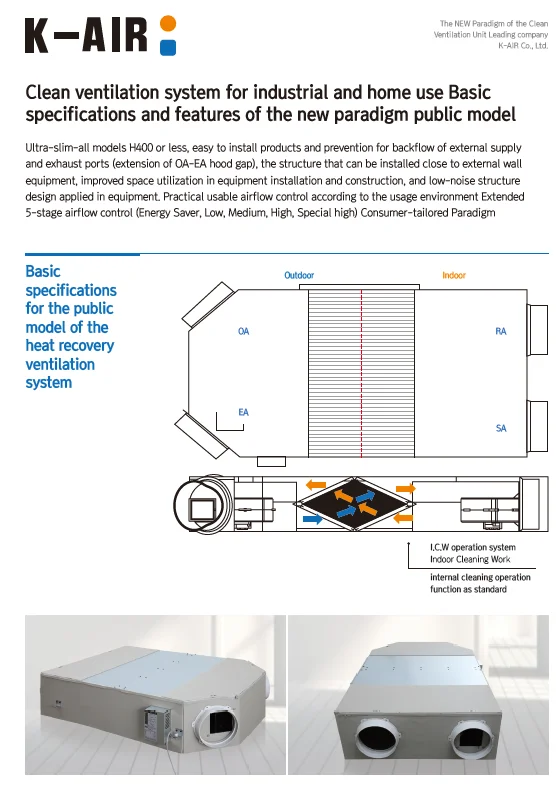 K-AIR FCU Hybrid Type | Ultra-slim AI-based IoT-linked Heat Exchange ...