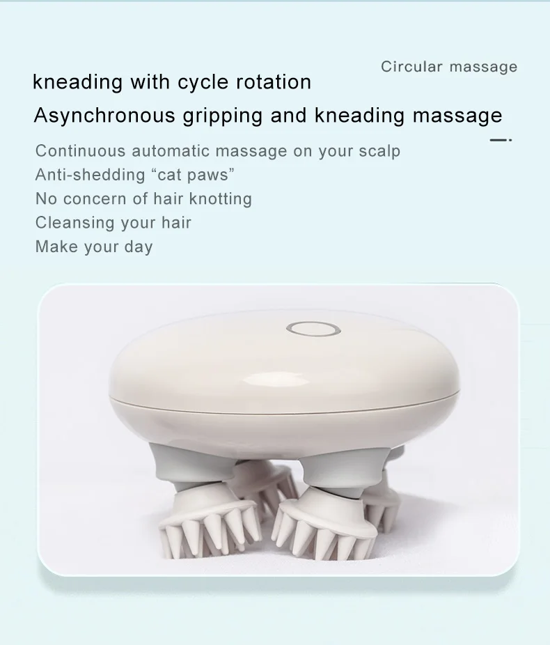 Ems Portable Electric Wireless Waterproof Head Scratcher Hair Scalp ...