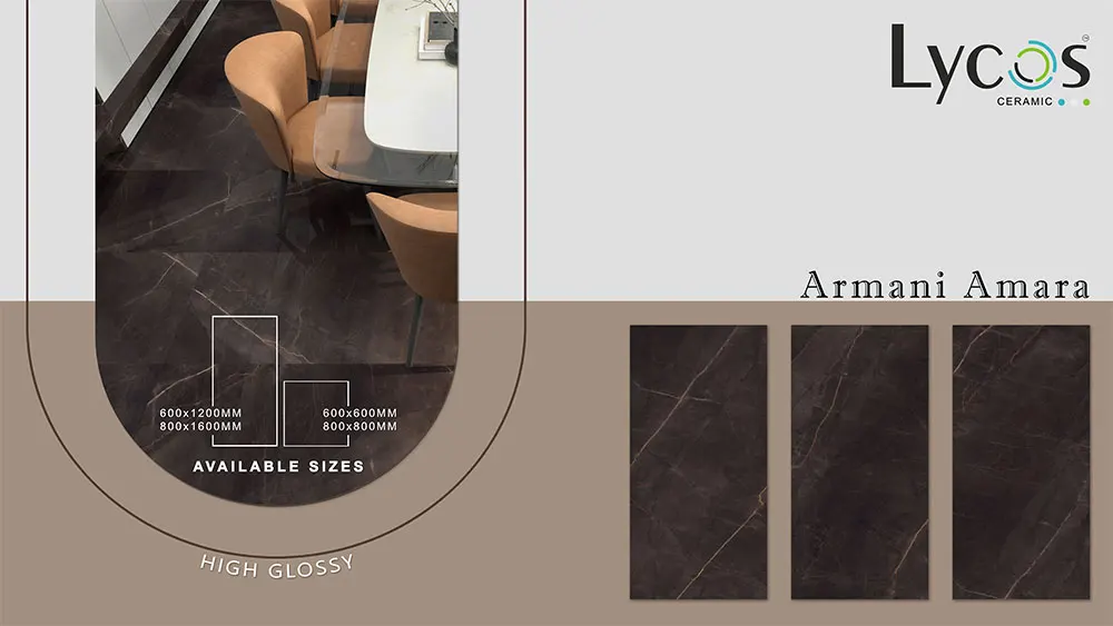 High Quality Luxury Floor Tile 600x1200mm Armani Amara Black Floor ...