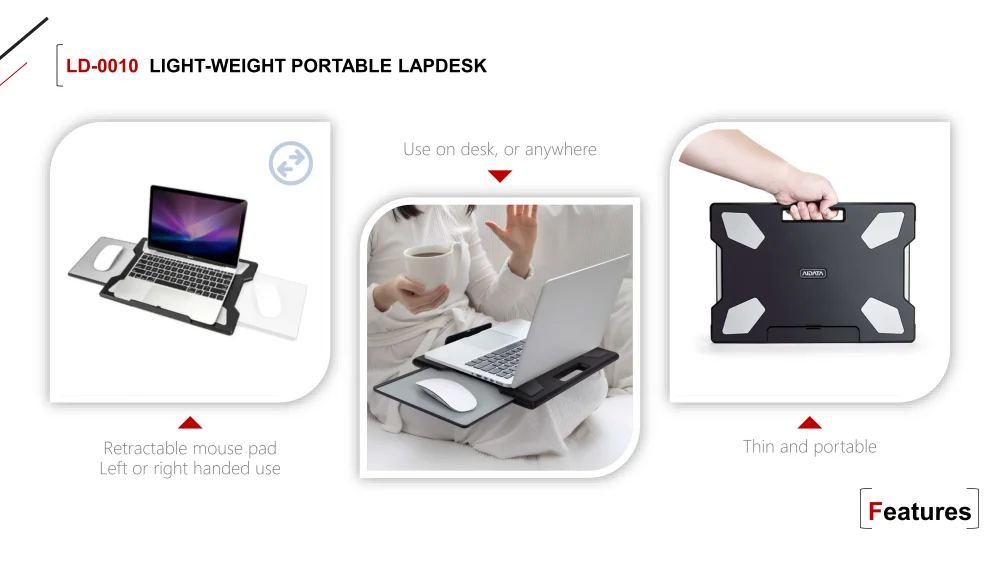 Portable Kids Laptop Lap Desk With Mouse Pad For Left Right Handed ...
