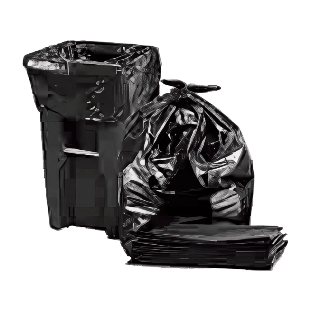 60,96,120 Gallon Trash Bag Black Ldpe Bin Heavy Duty Polythene Dustbin ...