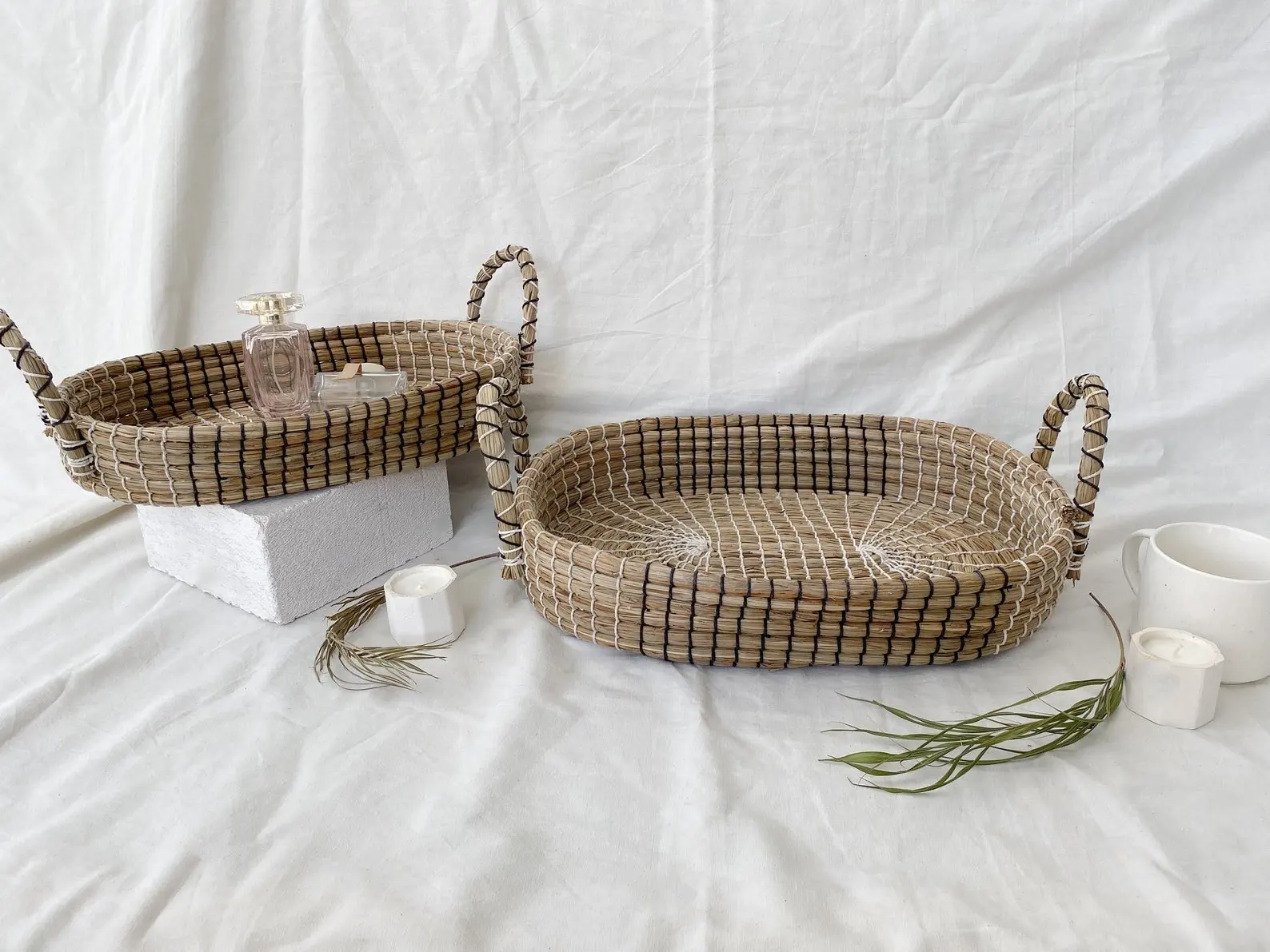 Cheap Price Natural Rectangular Basket Tray From Seagrass Round Wicker ...