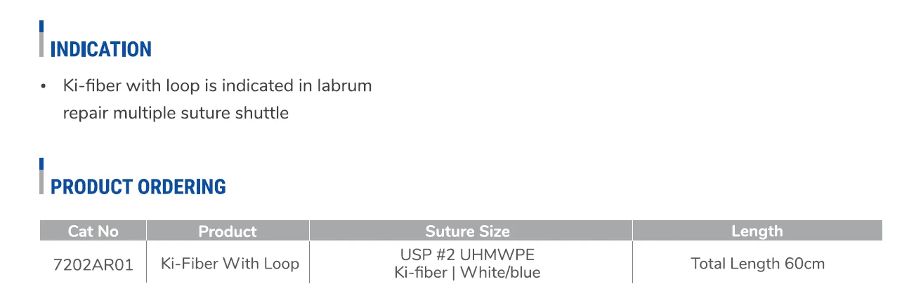 LABRUM REPAIR CLOSED LOOP in SUTURE MULTIPLE SUTURE SHUTTLE UHMWPE ...