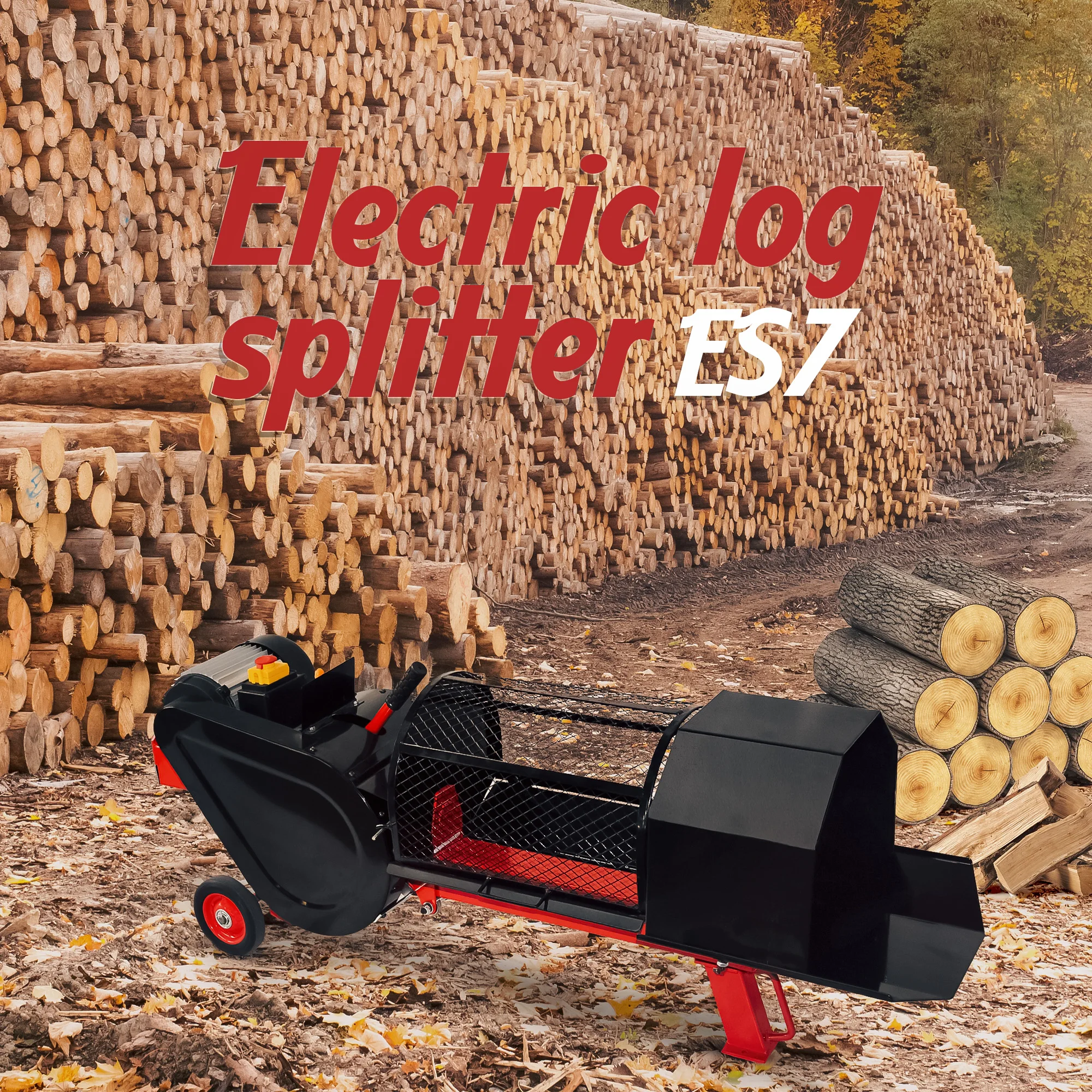 Light Duty Electric Log Splitter ES7 Design with Wheels and Splitter ...