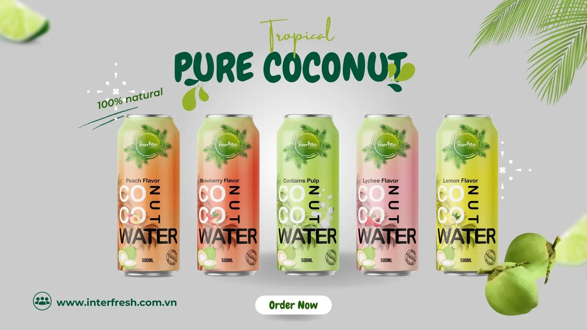 Interfresh Pure Coconut Water With Pulp Vietnamese Supplier Top Quality Fob Price - Buy Pure ...