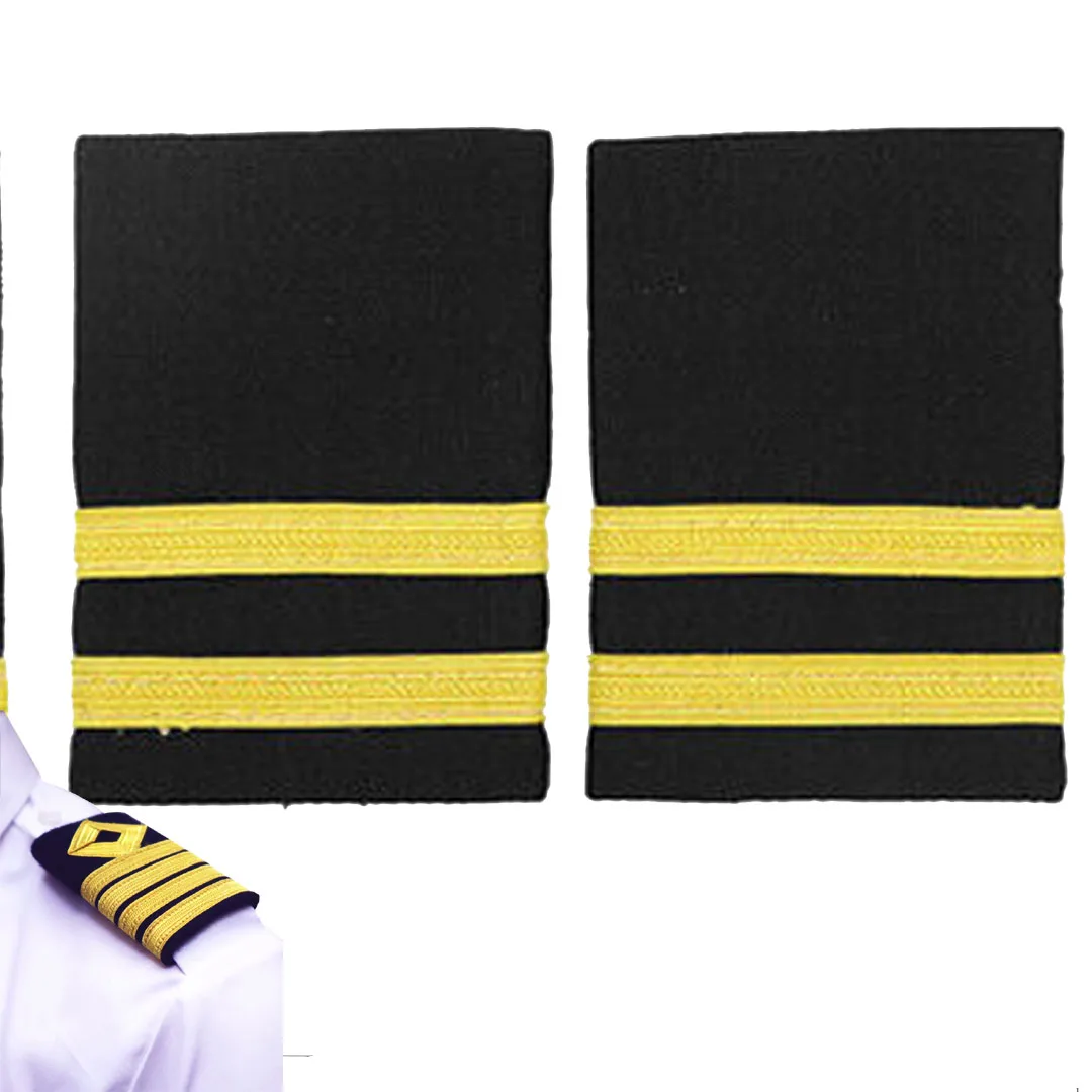 Officer Airline Pilot Epaulet Captain Shoulder Board with 14 Bar Gold ...