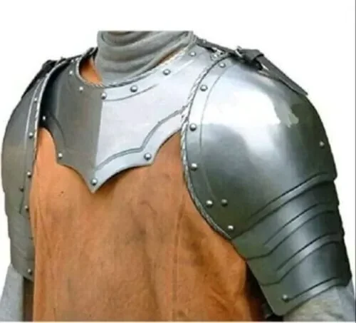 Medieval Knight Gorget Set Spauldrons Arm Shoulder Viking Crusader ...