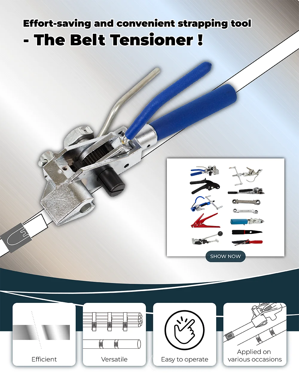 Taiwan Hot Selling 2024 Flat Head Manual Tool For Efficient Steel Strap ...