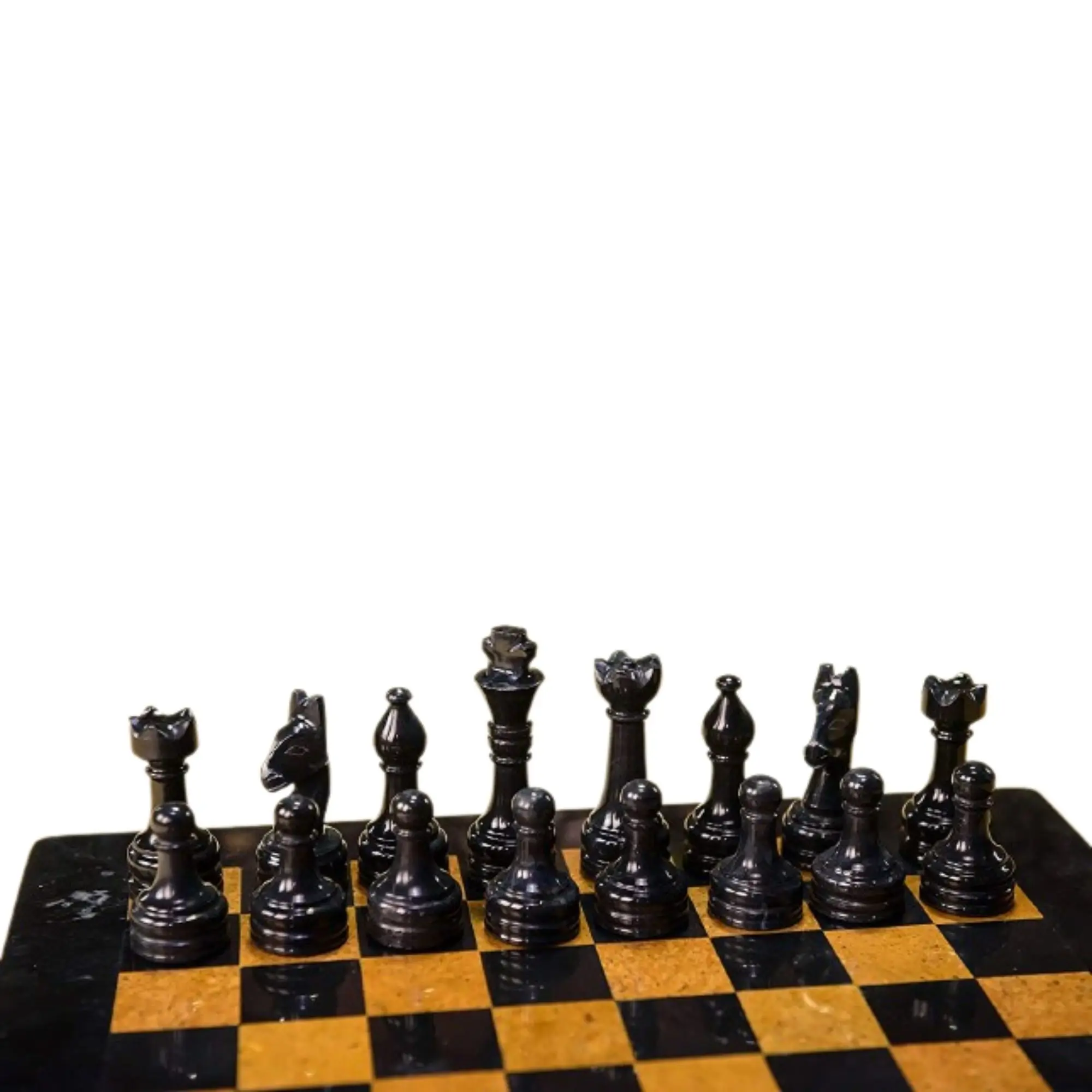 Original Handmade Marble Chess Set Black And Golden Hand Crafted Full ...