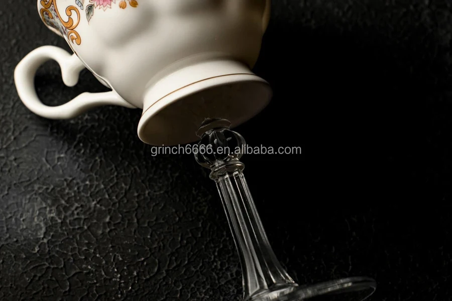 Ceramic Tall Tea Cup Long Stem Porcelain Cocktail Cup - Buy Tall Tea ...
