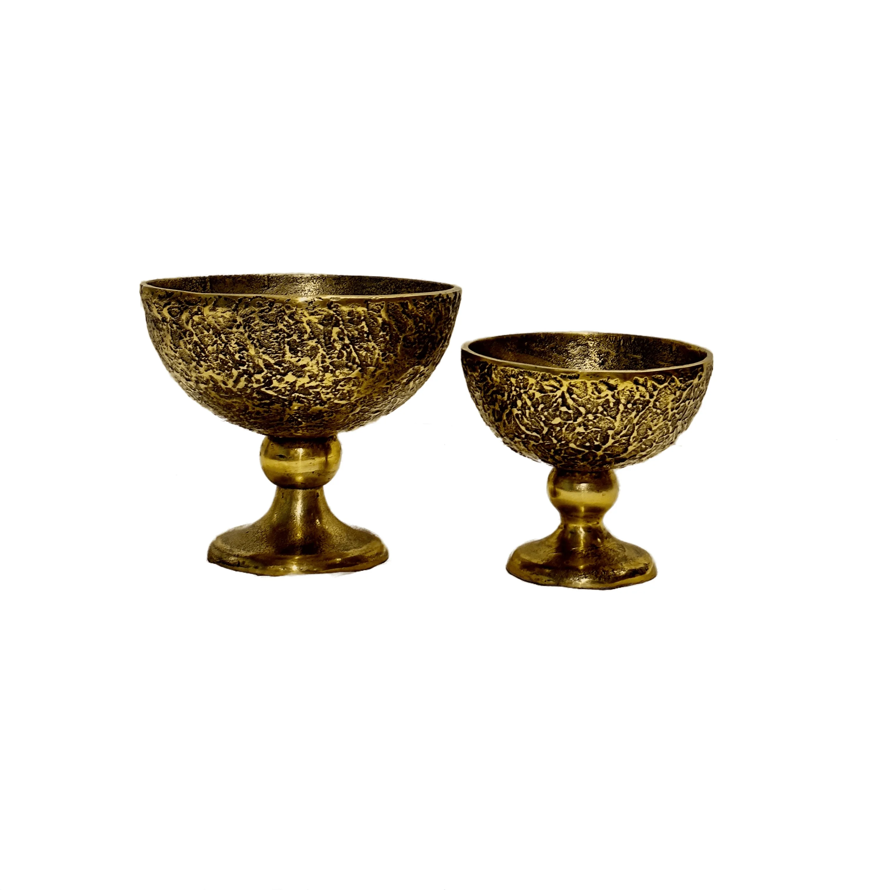 Metal Wine Glass Vase Hammered Design Handmade Gold Plating Flowers ...