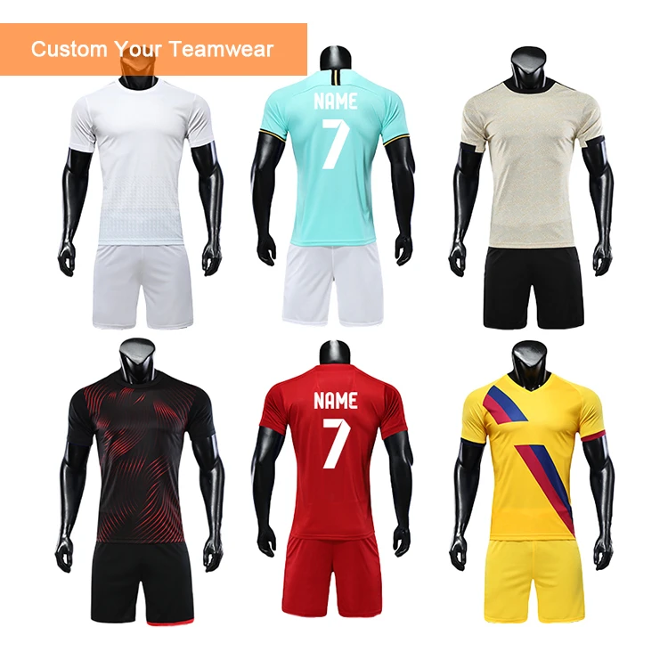 Customized Logo Quick Dry Soccer Uniform Set Football Sports Wears High ...