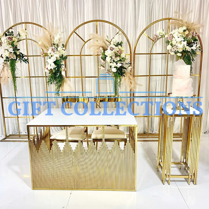 Luxury Golden Metal Wedding Backdrop Arch with Customized Sizes and ...