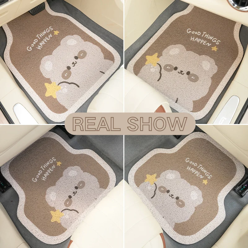 4-piece Oriental Cartoon Toy Adhesive Anti-slip Wire Loop Car Mats For ...