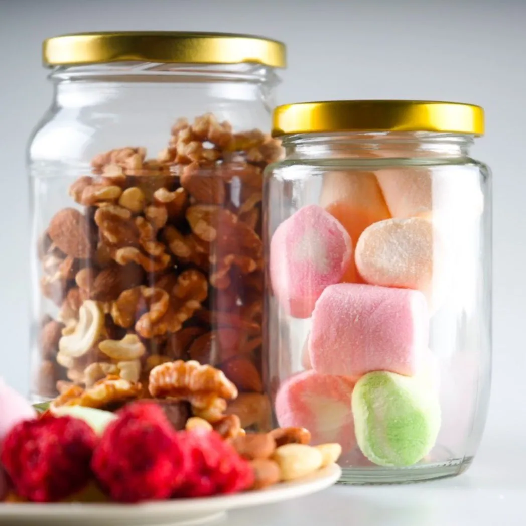 Hexagon Honey Jar - 8oz Flat Glass Food Jar with Screw Cap