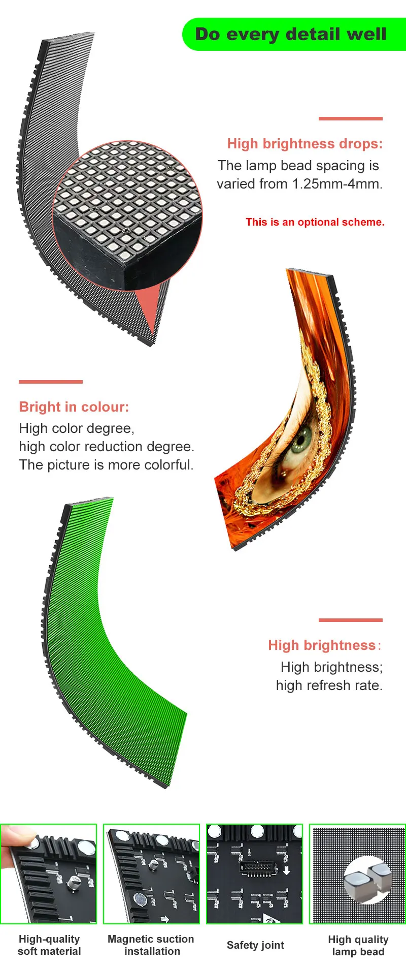 4K Indoor Flexible Cylindrical LED Signage Display Column Customized ...