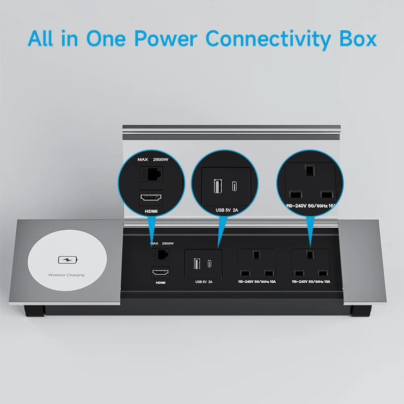 JOYE Cable Cubby Power Outlet Box - Hidden Recessed Extension Socket ...