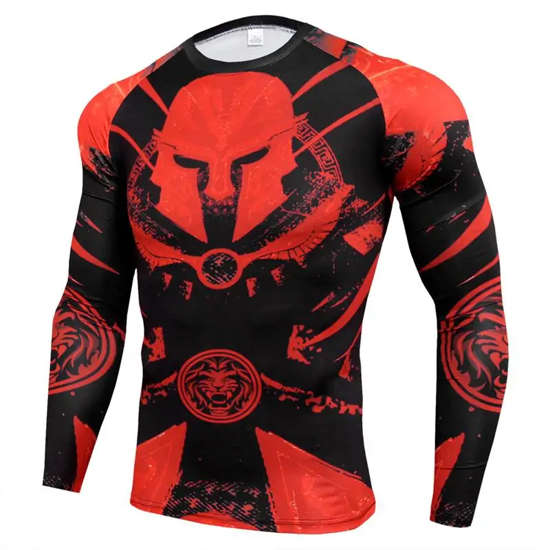 Rash Guard Jiu Jitsu Quick Dry Printed Long Sleeve Mma For Men Bjj Rash ...