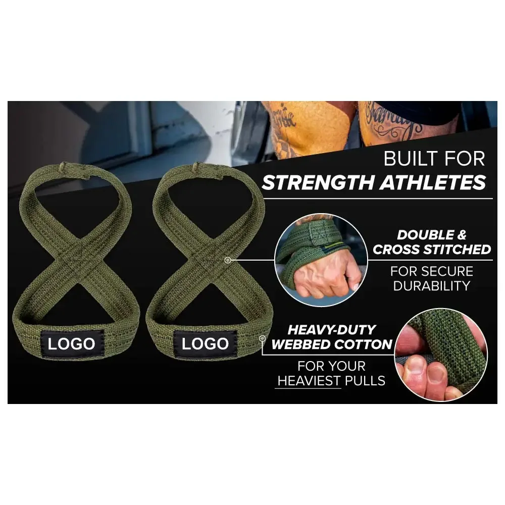 Deadlift Straps Figure 8 Loop Lifting Straps For Power Lifters ...