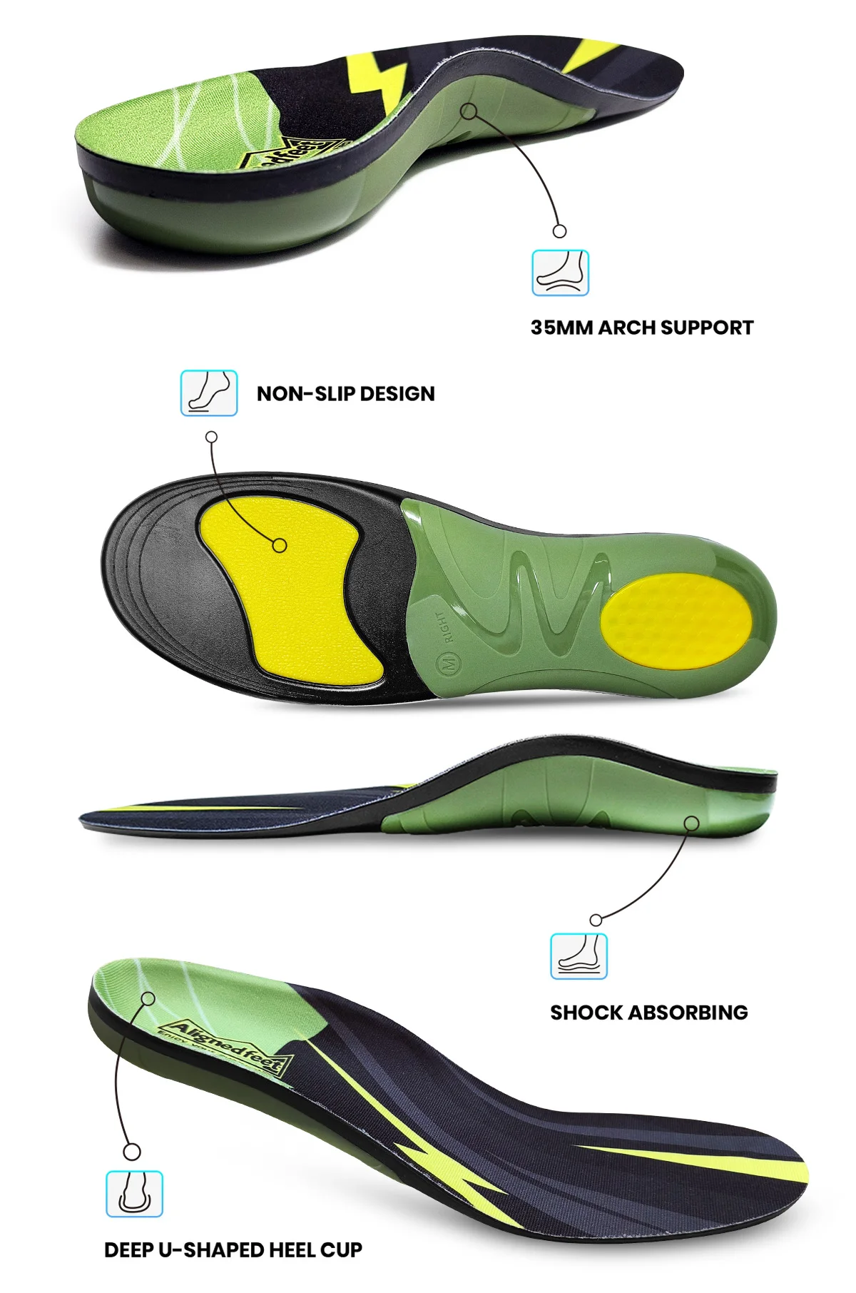 Plantillas Ortopedicas Semi Rigid Ortohtic Arch Support Insole Sepatu ...