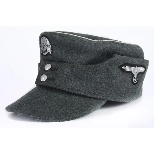 Wwii German Ss Grey-green Wool Officers M43 Cap Oakleaf Hat For Ss ...